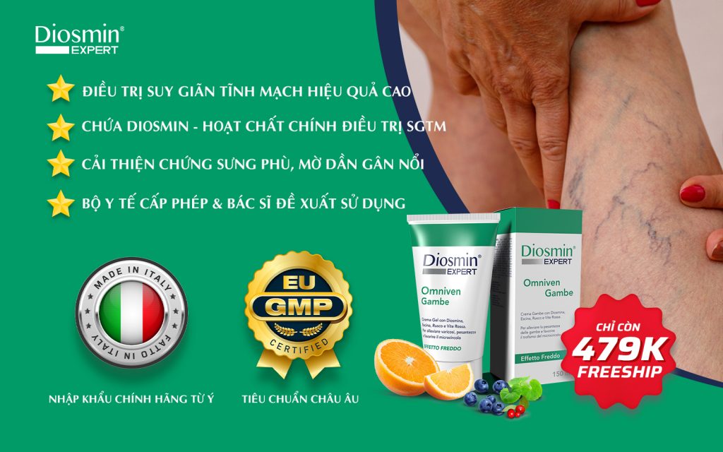 Kem bôi suy giãn tĩnh mạch Diosmin Expert hiệu quả thế nào? - Diosmin